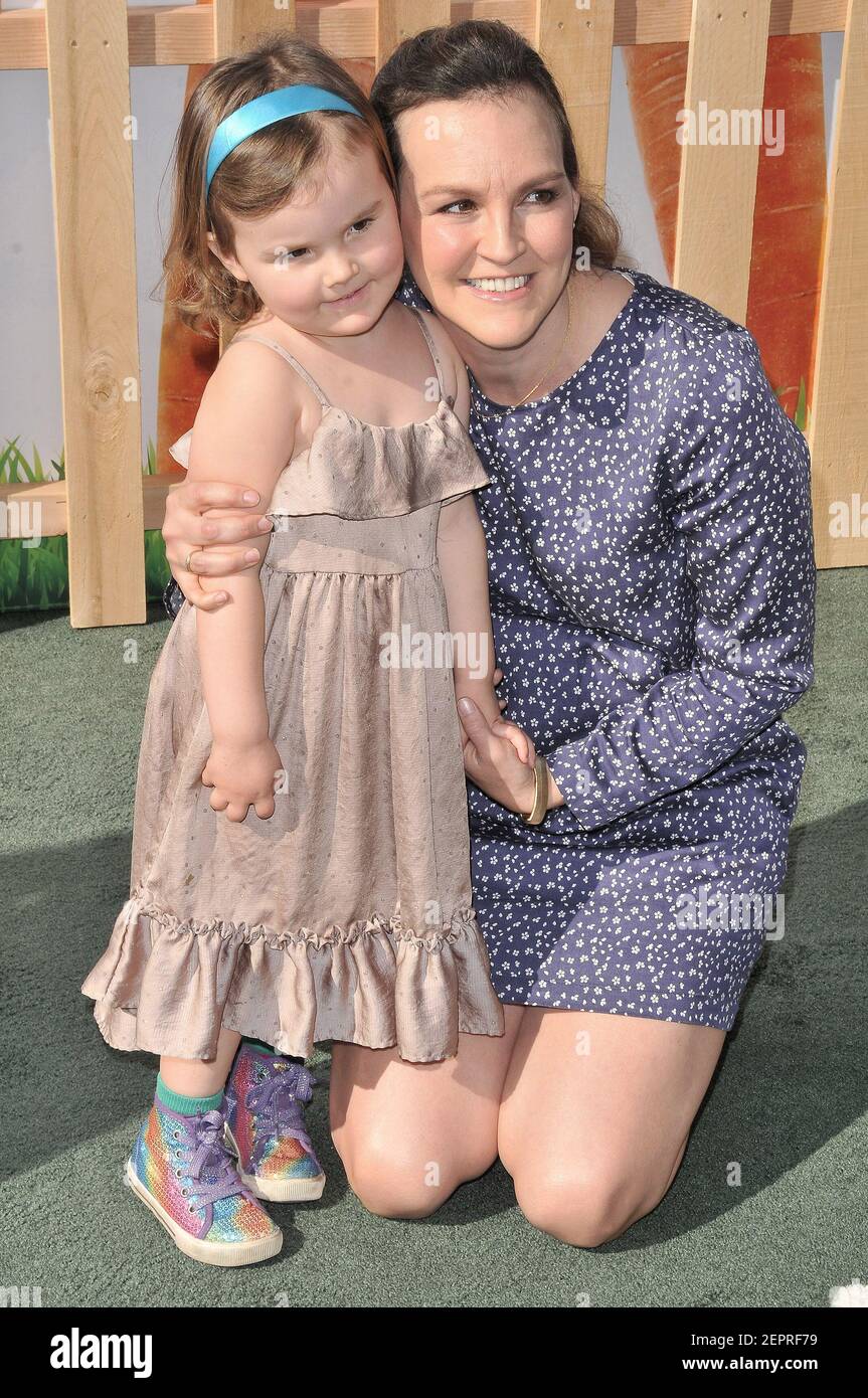 Carla Gallo and Daughter arrives at the "Peter Rabbit" Los Angeles ...