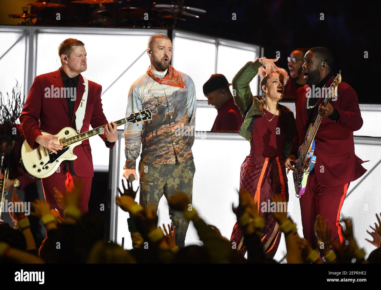 MINNEAPOLIS, MN - FEBRUARY 4: Justin Timberlake performs on the Pepsi ...