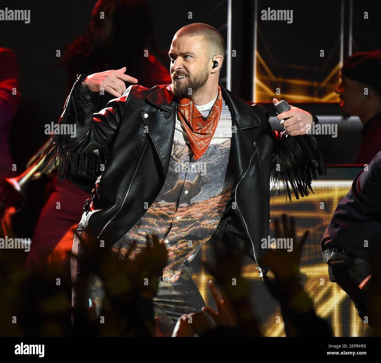 MINNEAPOLIS, MN - FEBRUARY 4: Justin Timberlake performs on the Pepsi ...
