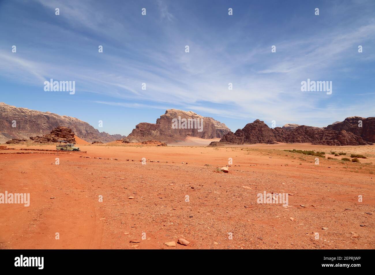 Wadi Rum Desert also known as The Valley of the Moon is a valley cut ...