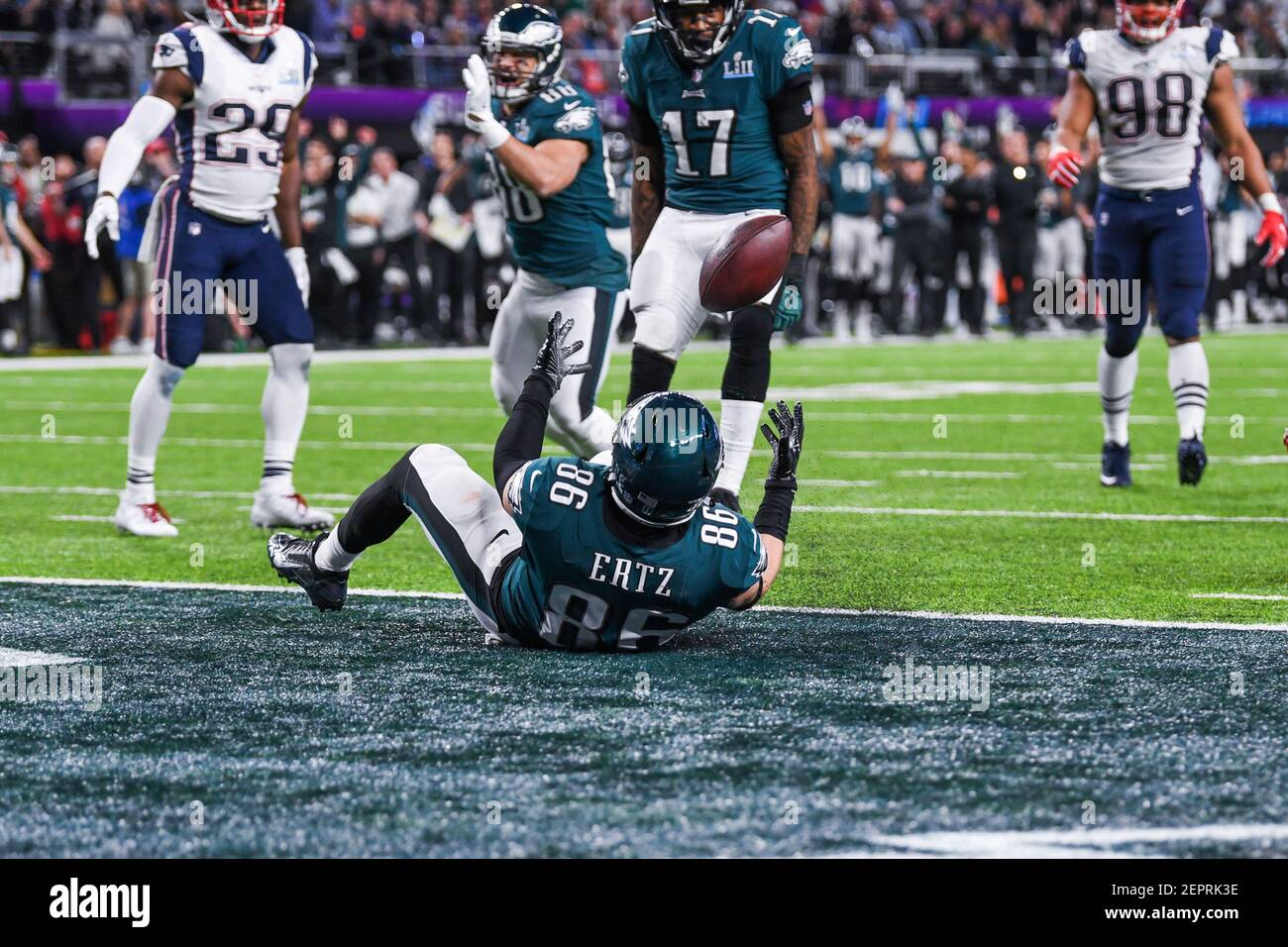 Philadelphia Eagles tight end Zach Ertz (#86) catches a touchdown during the second quarter at ...