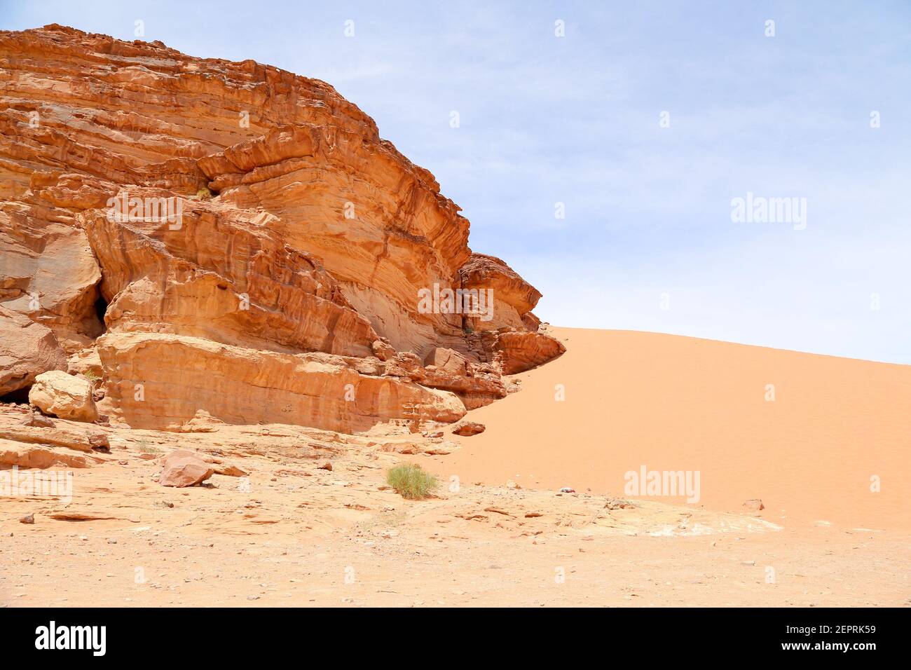 Wadi Rum Desert also known as The Valley of the Moon is a valley cut ...