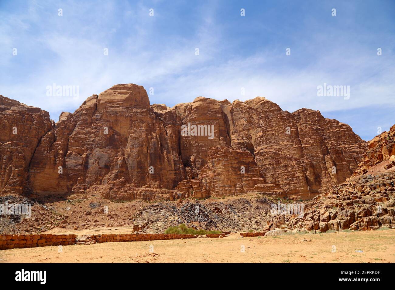 Mountains of Wadi Rum Desert also known as The Valley of the Moon is a ...