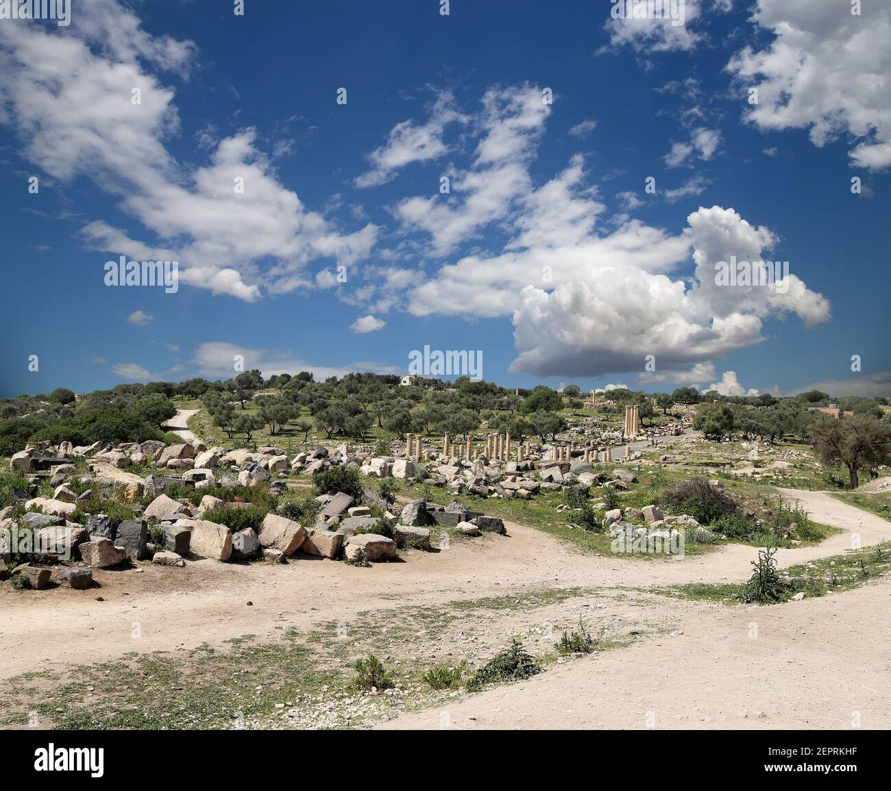 Roman ruins at Umm Qais (Umm Qays) --is a town in northern Jordan near ...
