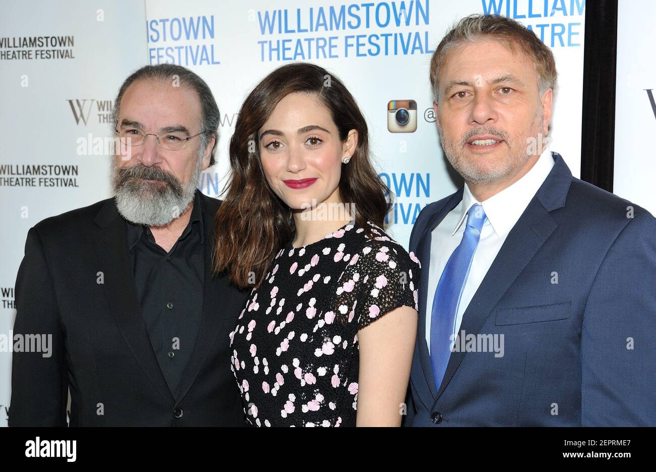 L-R: Actors Mandy Patinkin and Emmy Rossum and Showtime exec Gary ...