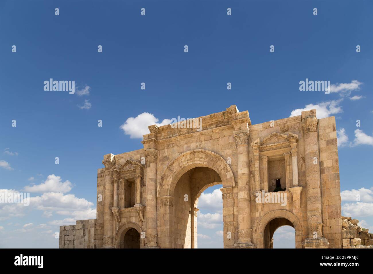 Arch of Hadrian in Jerash, Jordan-- was built to honor the visit of ...