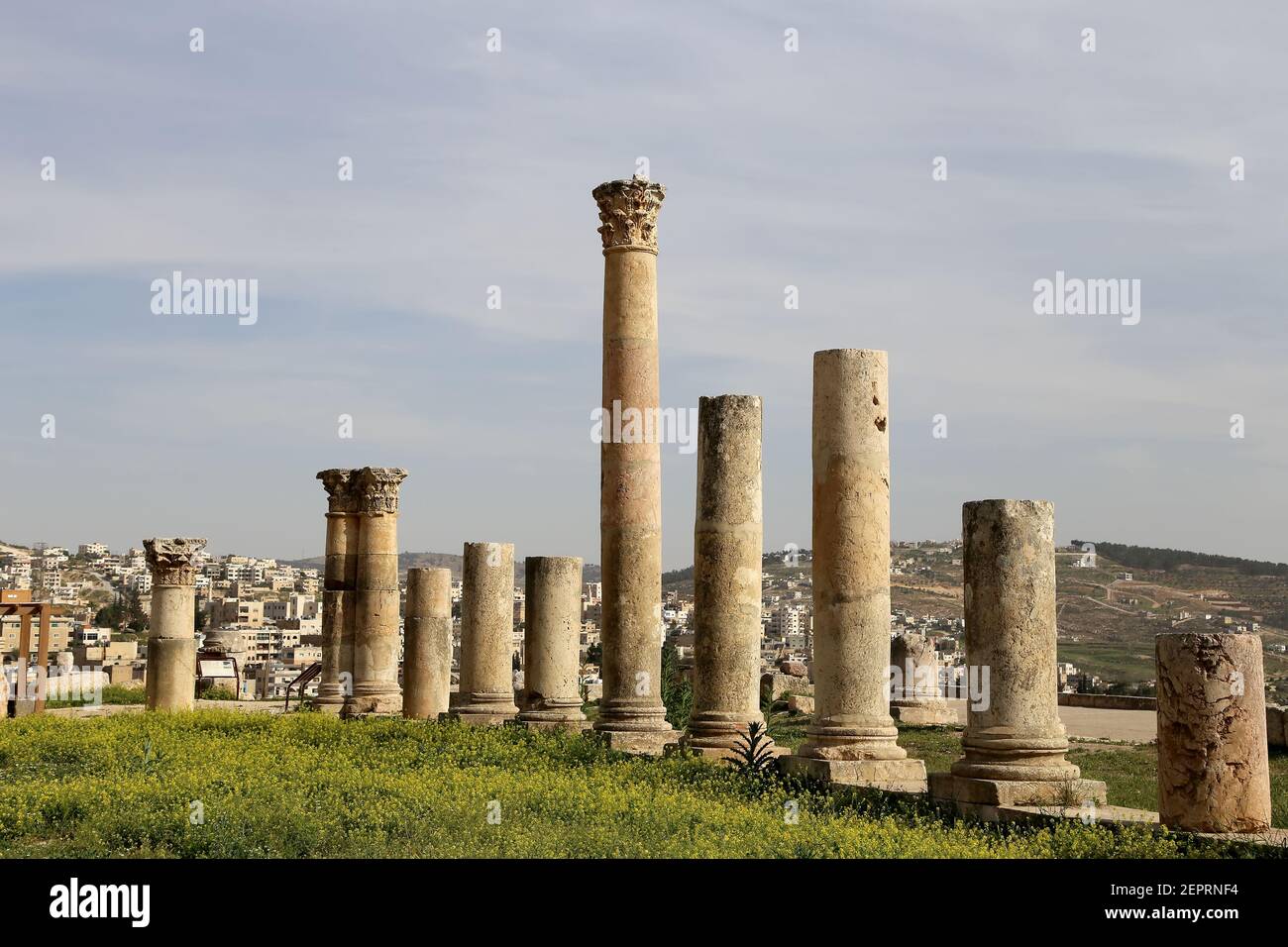 Roman Columns in the Jordanian city of Jerash (Gerasa of Antiquity ...