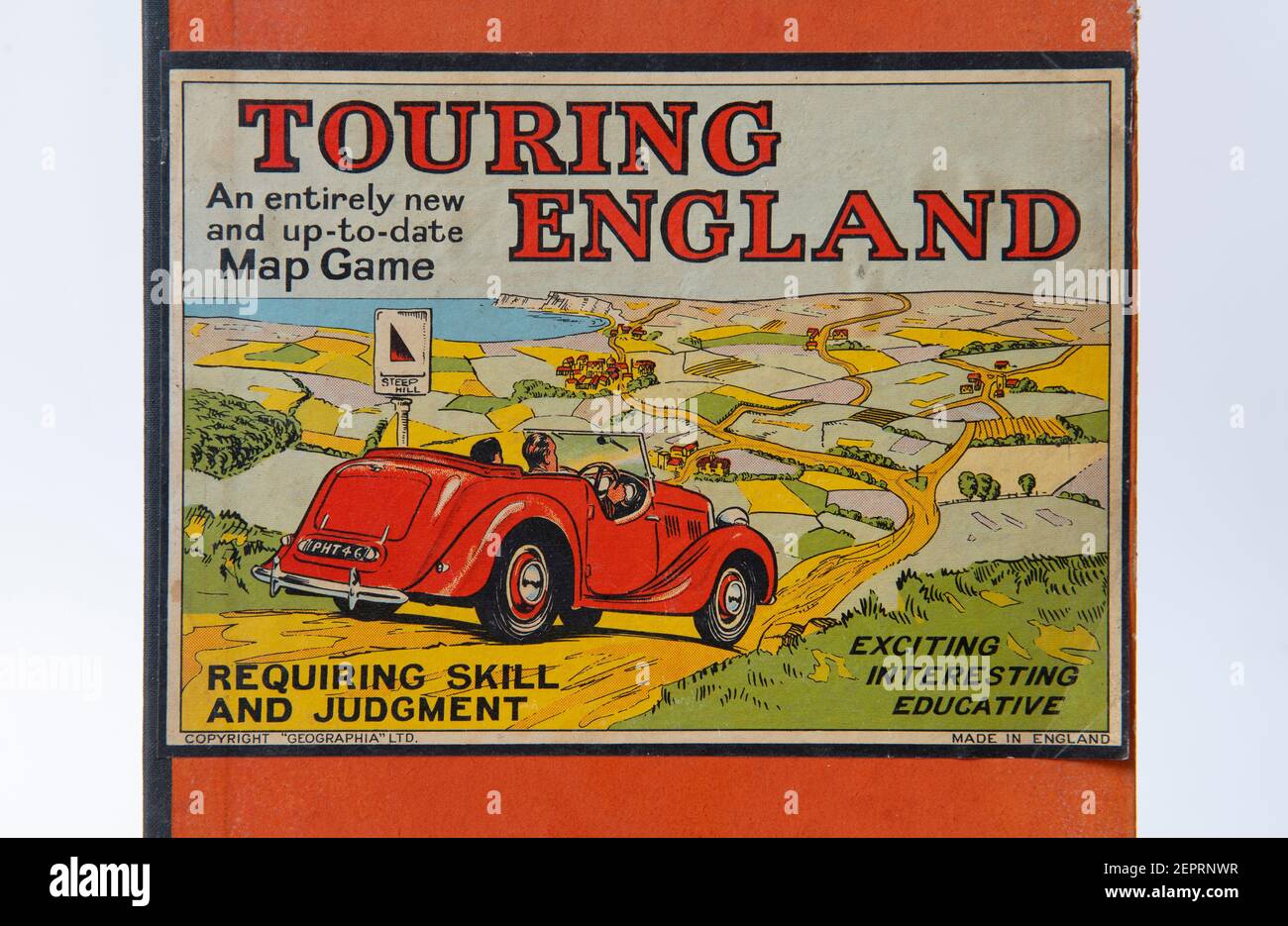 1930s original Touring England map game board frontispiece graphics ...