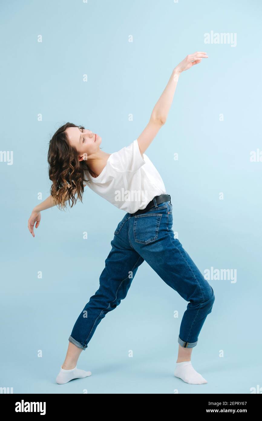 Beautiful young woman arching back hi-res stock photography and images ...