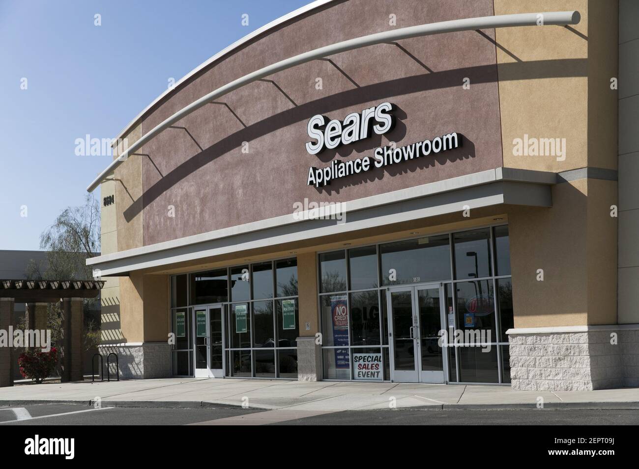 A logo sign outside of a Sears Appliance Showroom in Scottsdale ...
