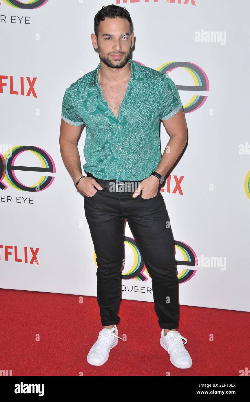 Johnny Sibilly arrives at Netflix's "Queer Eye" Season 1 Premiere held ...