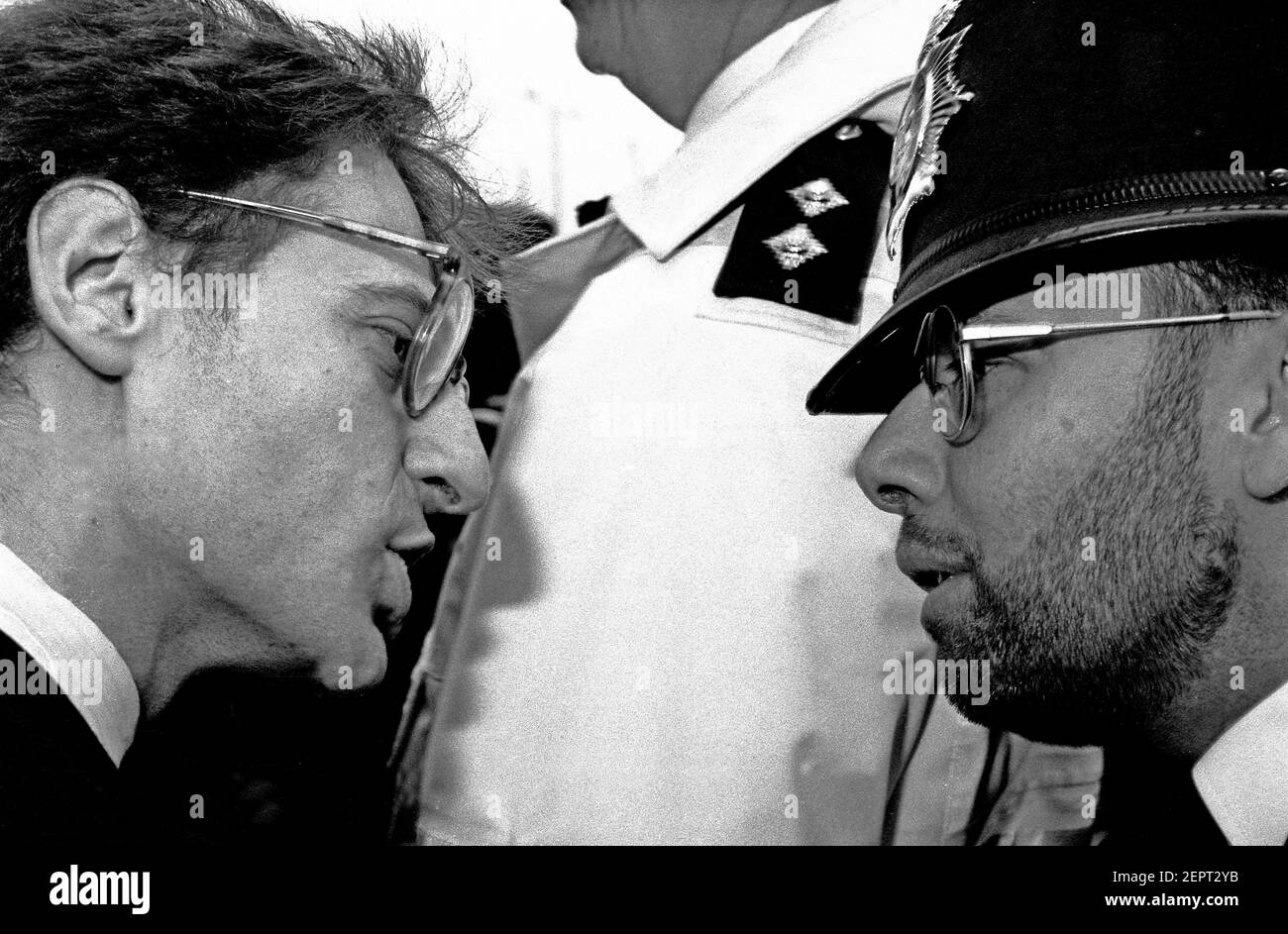 Police officer protester Black and White Stock Photos & Images - Alamy