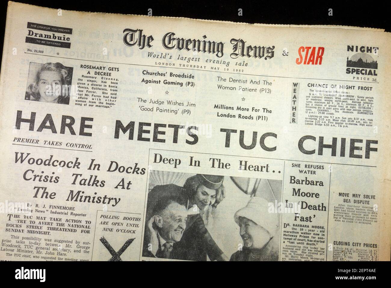 Front page and masthead of the Evening News newspaper (original copy ...