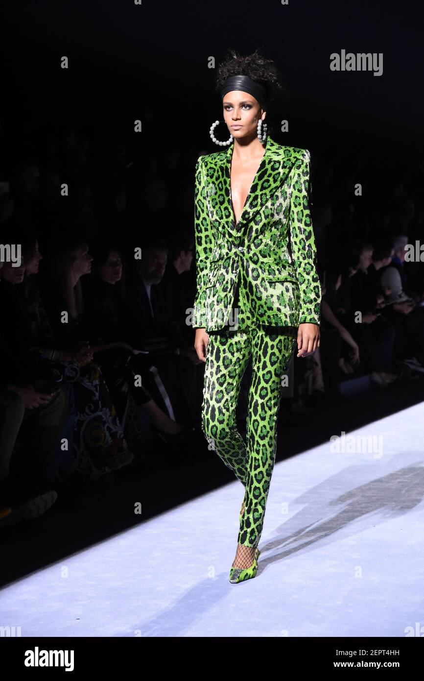 Model attends Tom Ford Womens - Runway Show FW18 on February 08, 2018 ...