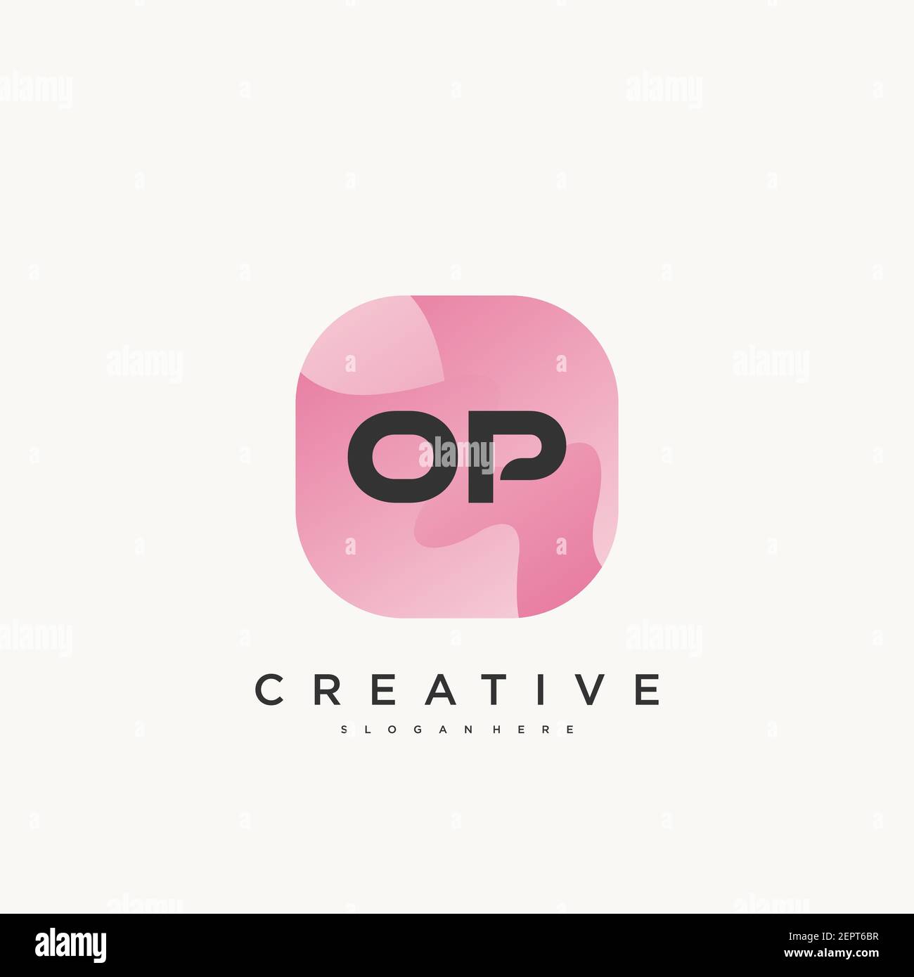 OP Initial Letter Colorful logo icon design template elements Vector ...