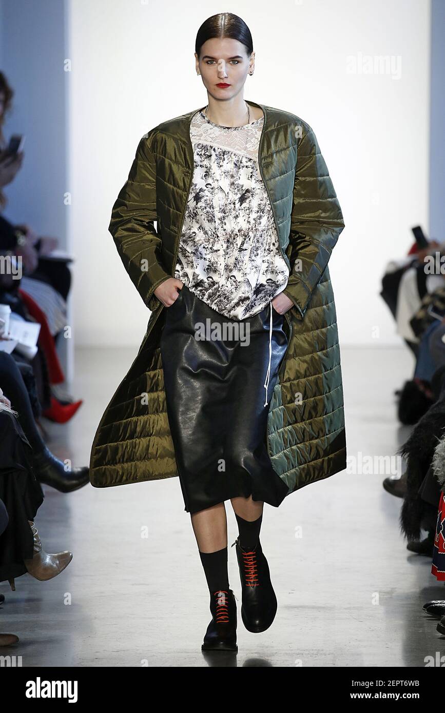 Model Katlin Aas walks on the runway during the Colovos Fashion Show ...