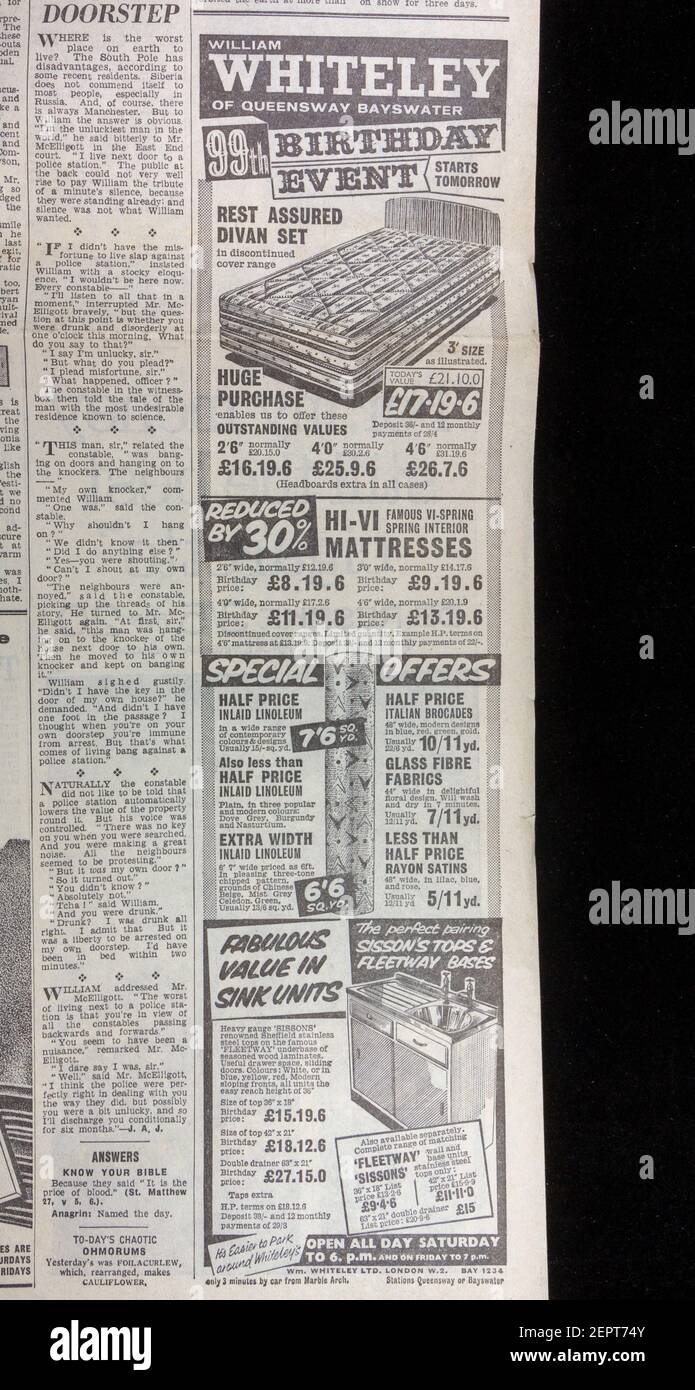 William whiteley of queensway bayswater hi-res stock photography and ...