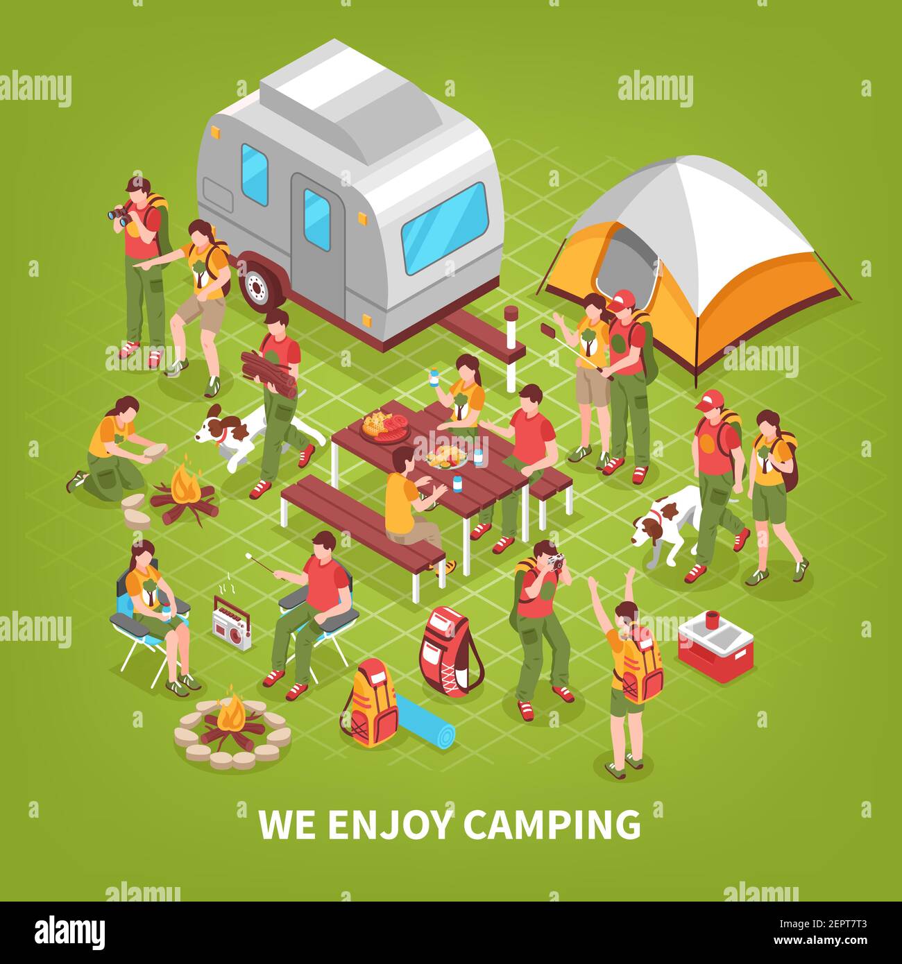 Family Camping Trip Clipart