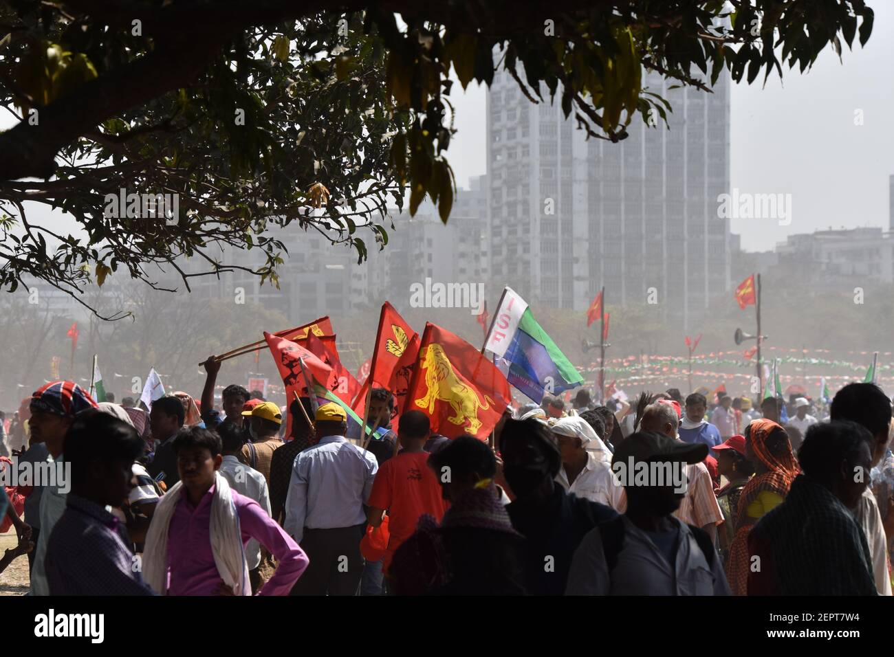 Kolkata, India. 28th Feb, 2021. The first public meeting of the United ...