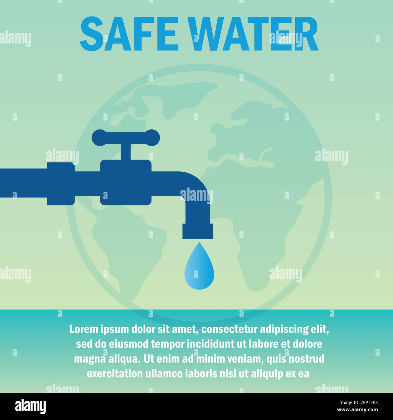 save water concept with text space for your slogan tagline, vector ...