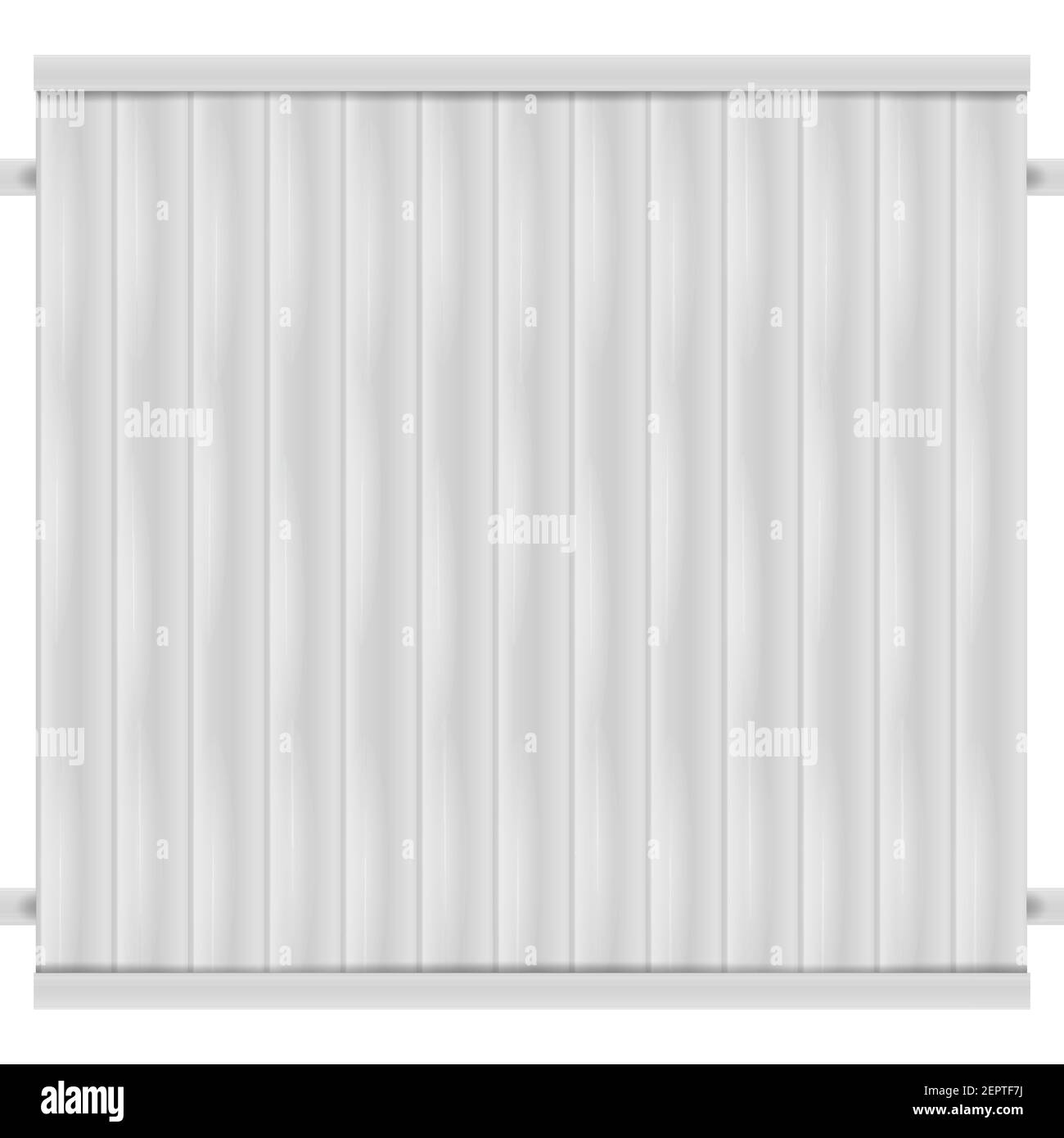 White wooden fence. Fence section. 3D vector illustration isolated on ...