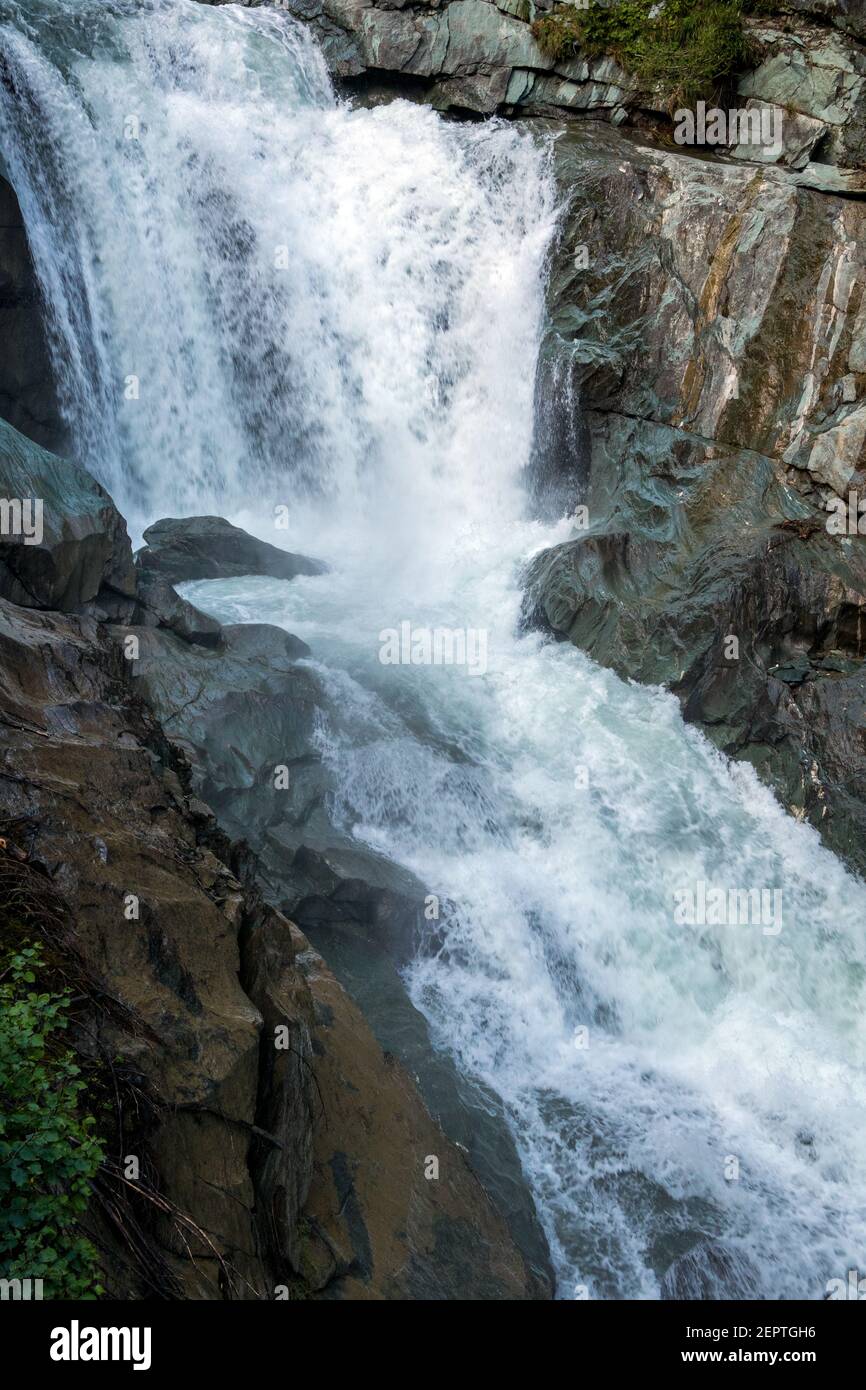 Isel torrent, waterfall. Umbaltal alpine valley. Virgental in Osttirol ...