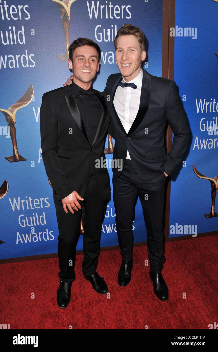 Tom Daley and Dustin Lance Black arrives the 2018 Writers Guild Awards ...