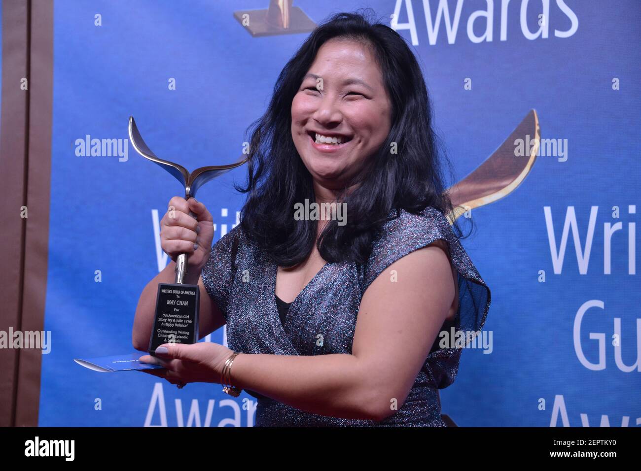 May Chan arrives the 2018 Writers Guild Awards L.A. Ceremony Press Room ...