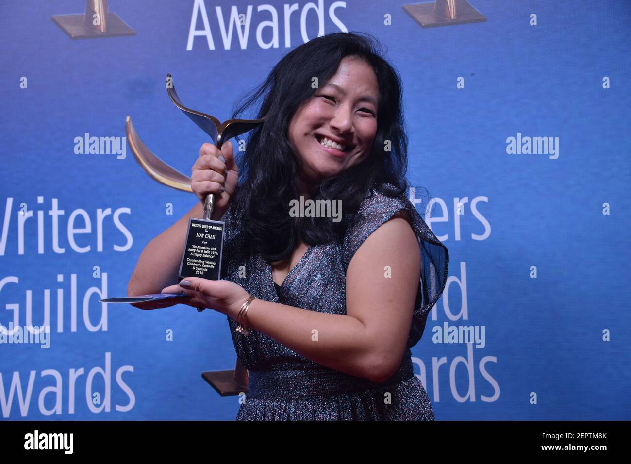 May Chan arrives the 2018 Writers Guild Awards L.A. Ceremony Press Room ...