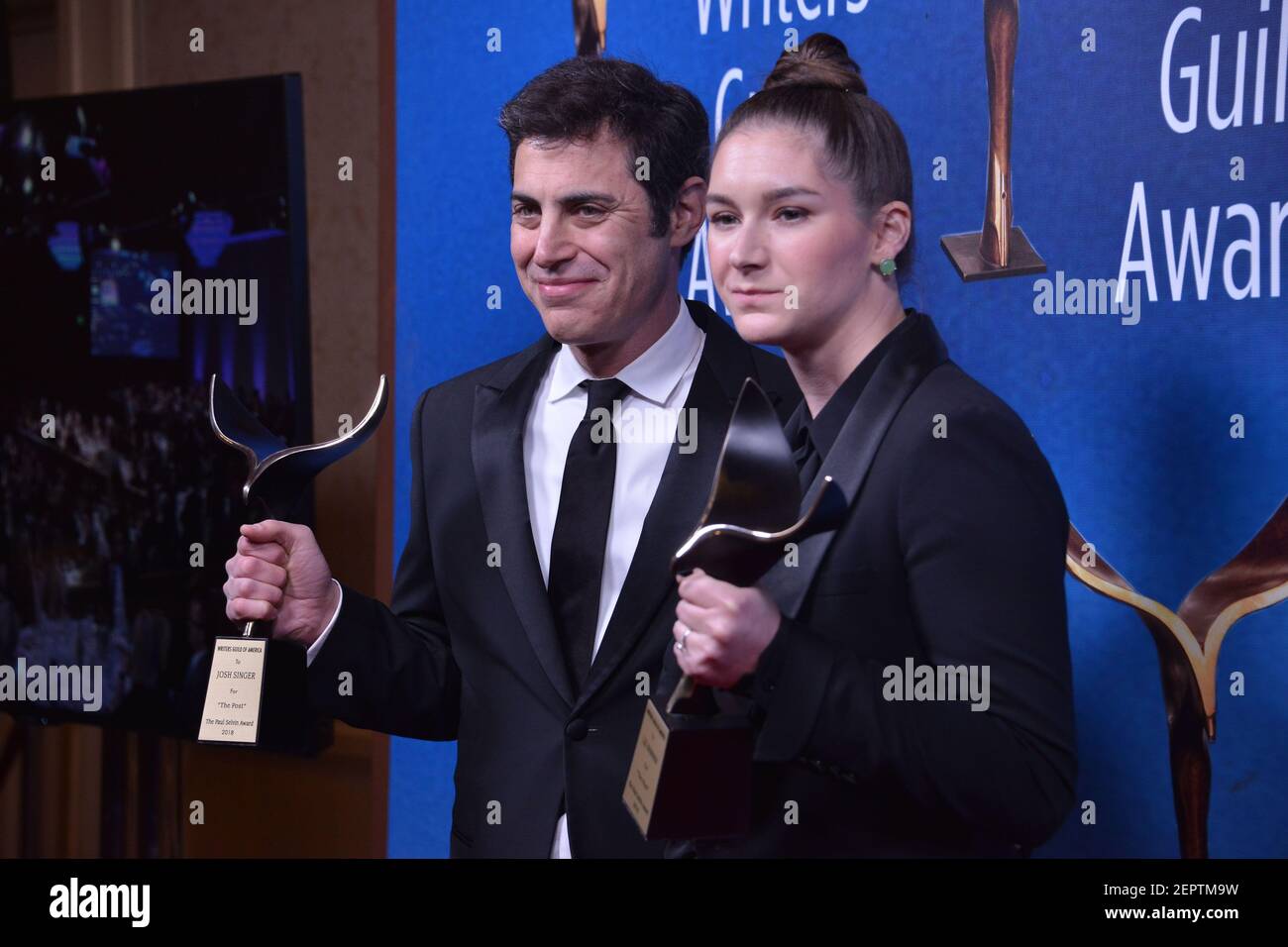 Liz Hannah and Josh Singer arrives the 2018 Writers Guild Awards L.A ...