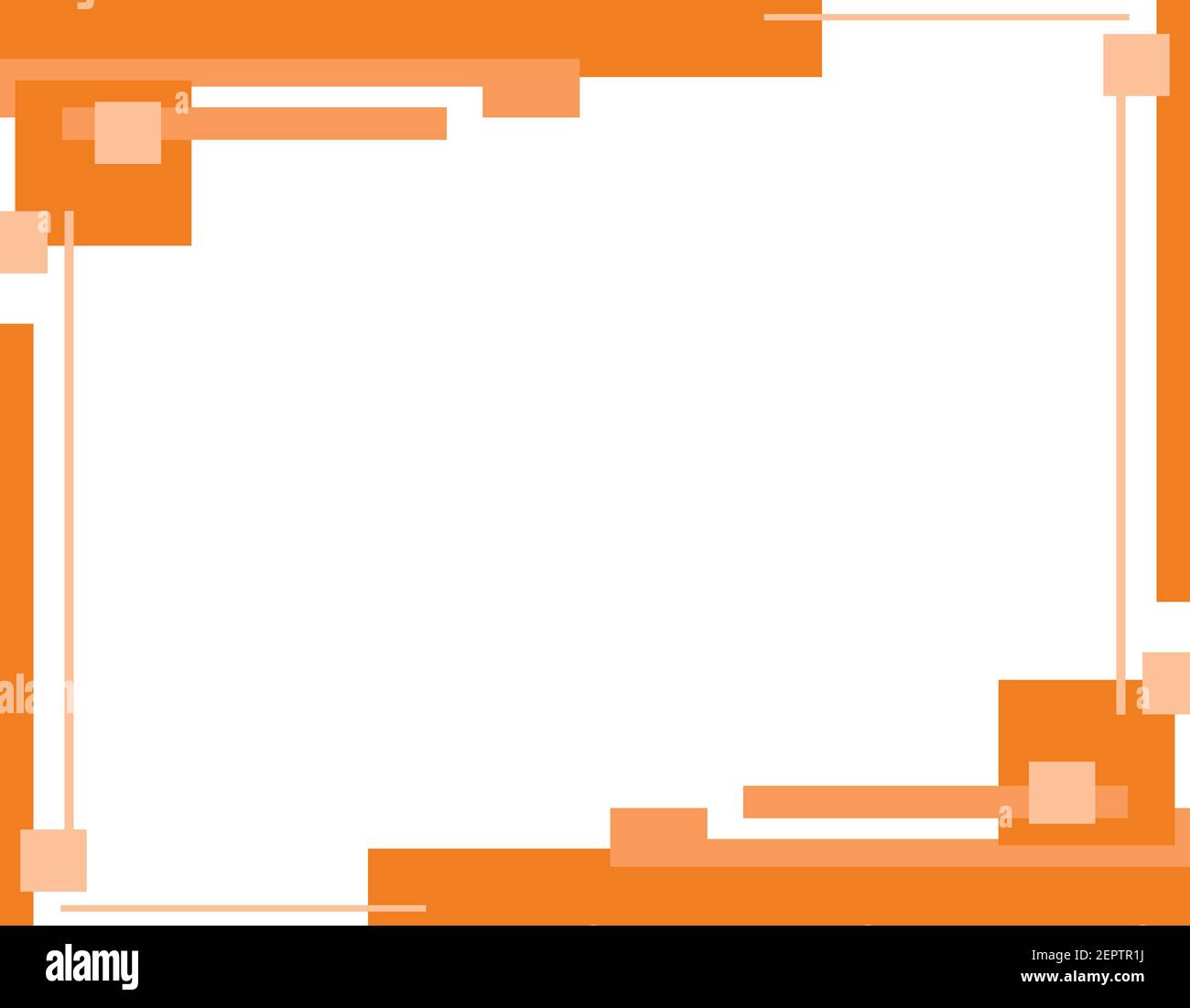 Abstract geometric lines, orange squares and rectangles background with ...