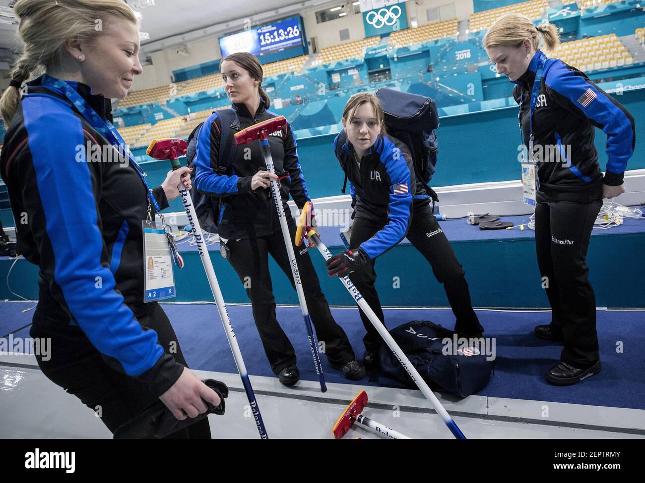 Team USA curlers Nina Roth, Tabitha Peterson, Aileen Geving and Corey ...