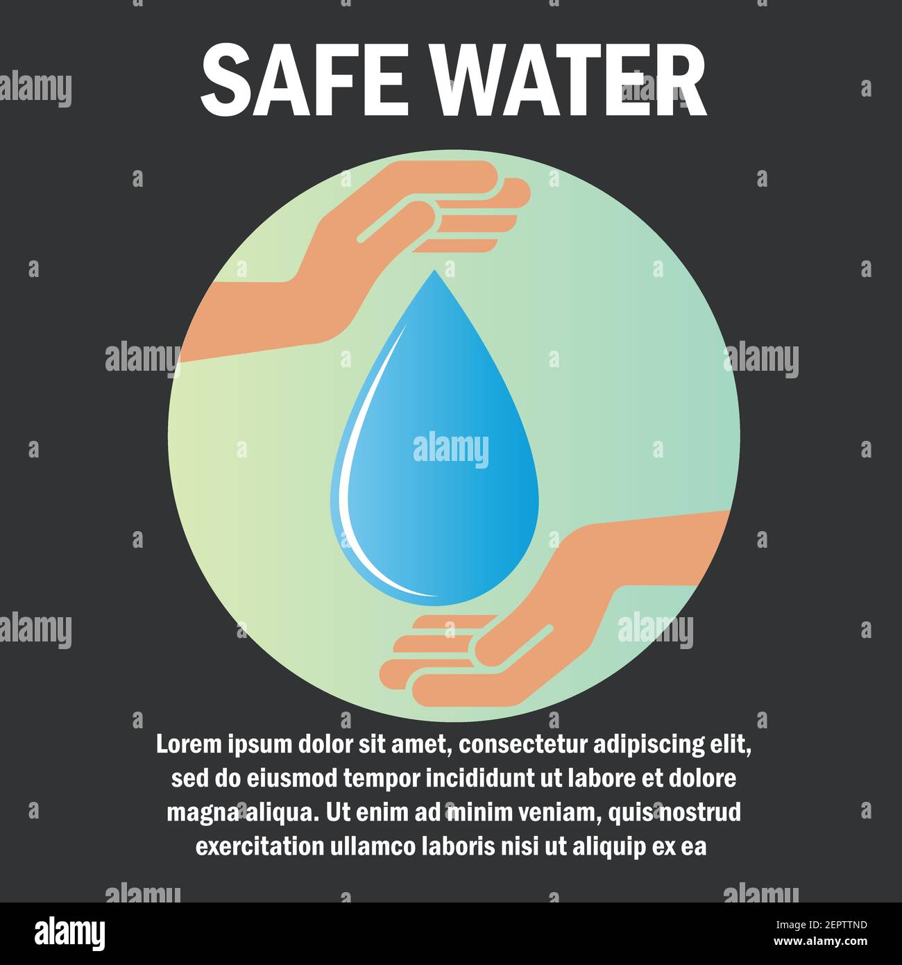 save water concept with text space for your slogan tagline, vector ...