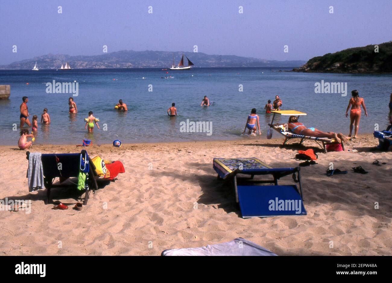 Palau, Sardinia, Italy. Cala Capra beach (scanned from Fujichrome ...