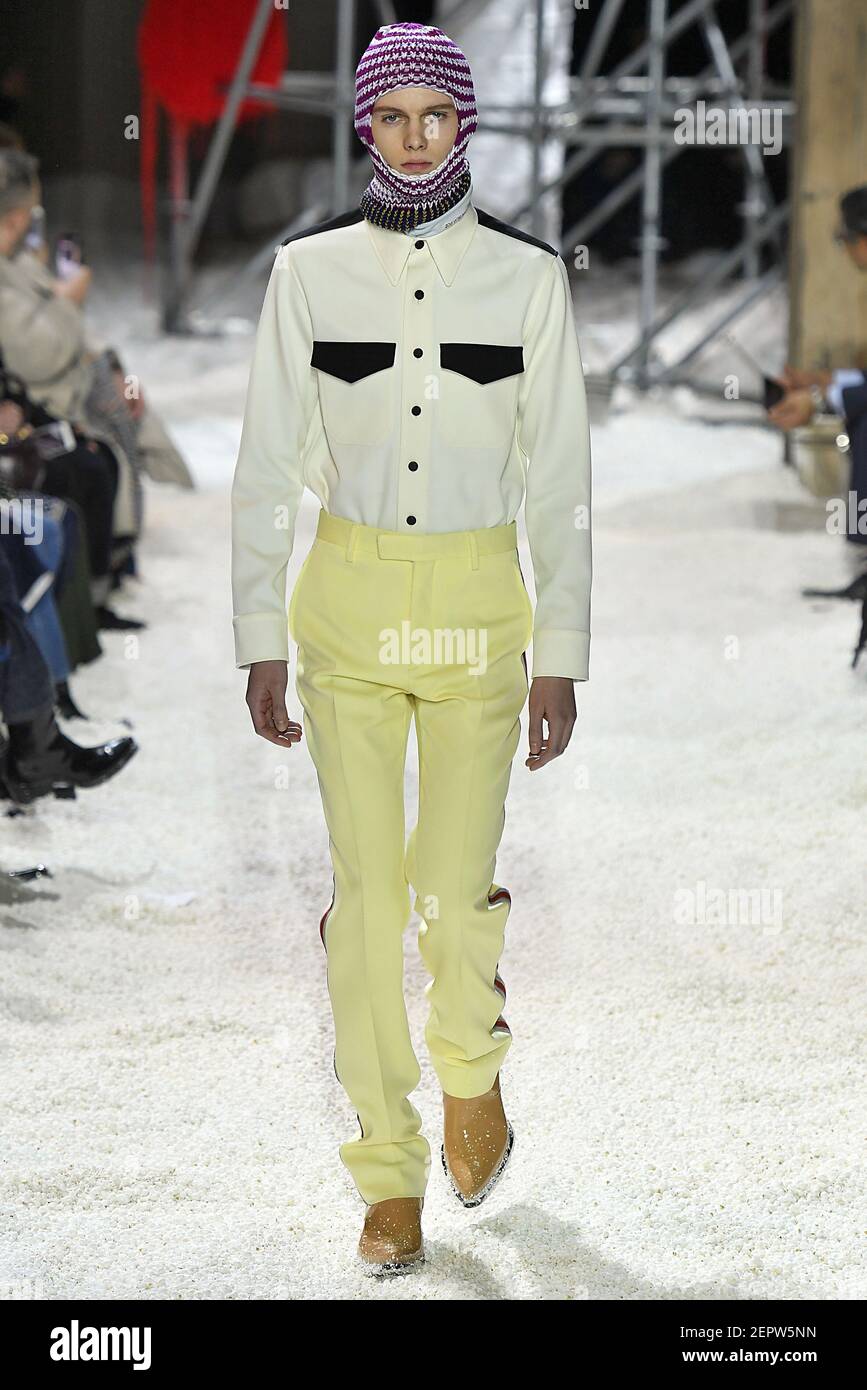Model Daan Duez walks on the runway during the Calvin Klein Fashion ...