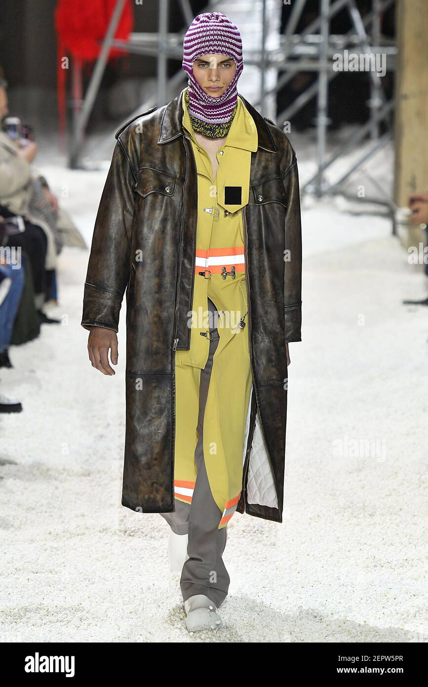 Model Liam Foster walks on the runway during the Calvin Klein Fashion ...