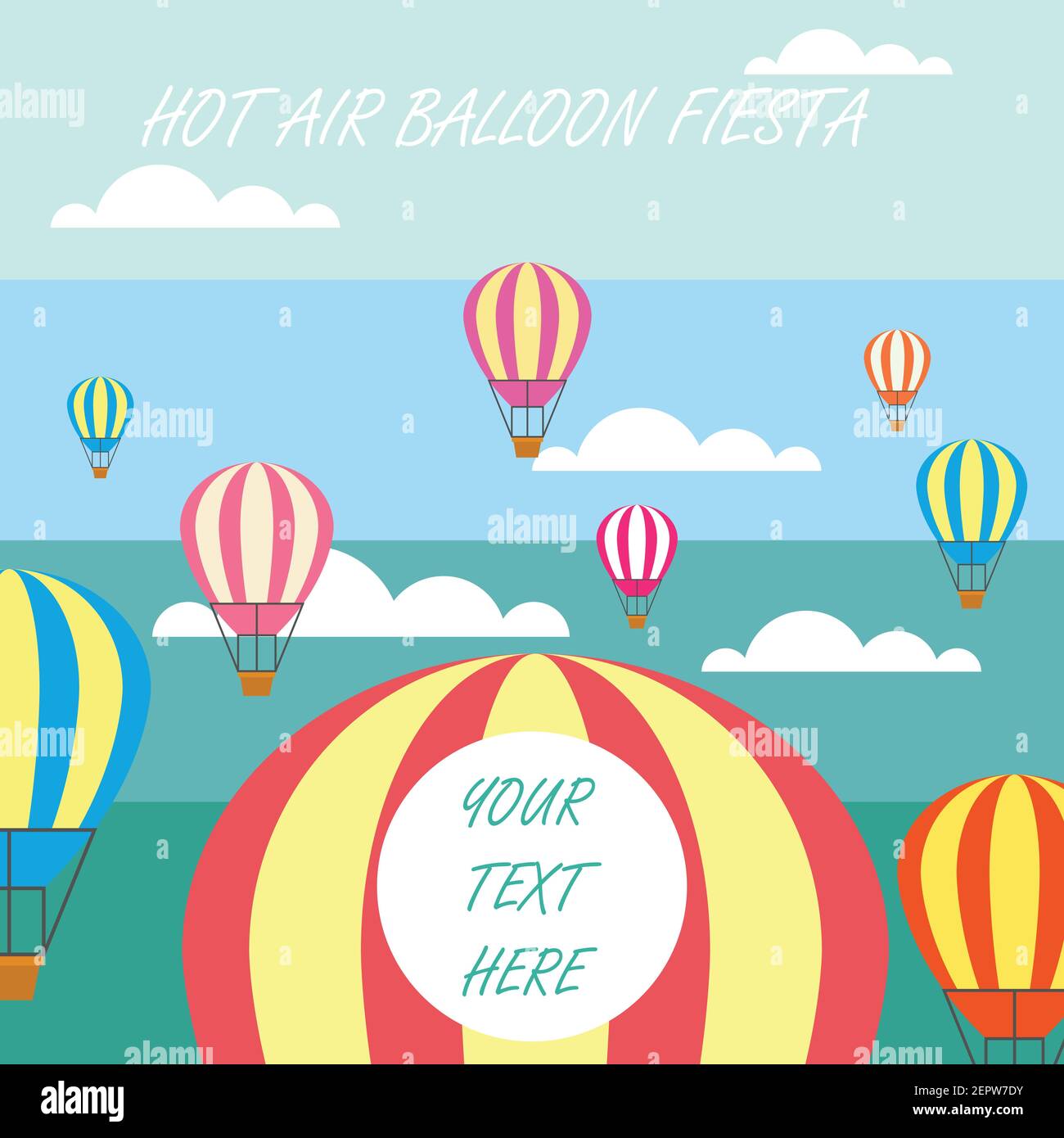 hot air balloon festival fiesta banner. poster with text space for your ...