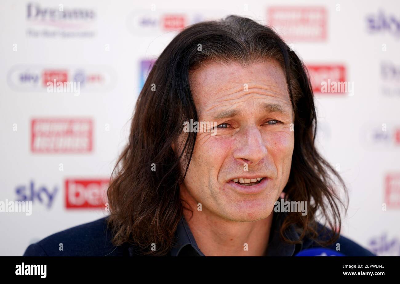 Wycombe Wanderers manager Gareth Ainsworth is interviewed before the ...