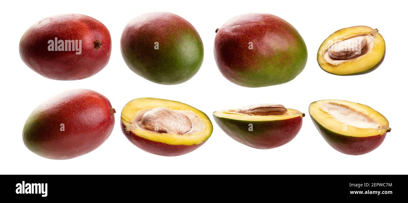 A set of yellow mango. Isolated on a white background Stock Photo - Alamy