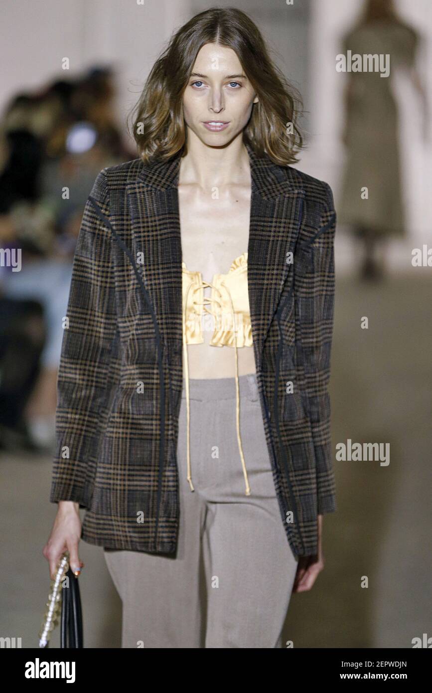 Model walks on the runway during the Maryam Nassir Zadeh Fashion Show ...