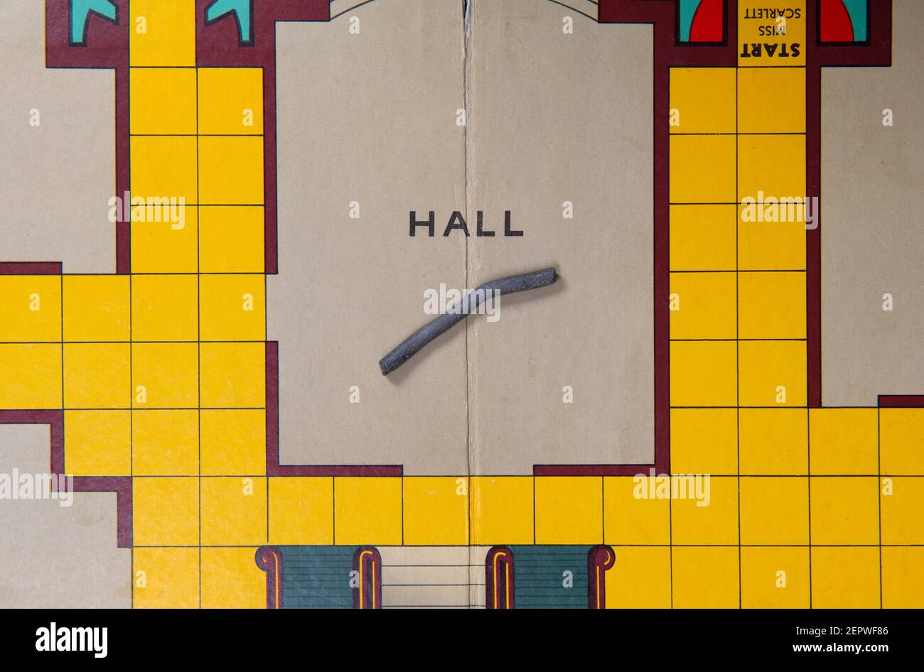 Detail of 1949 original Cluedo game board with period graphics and ...