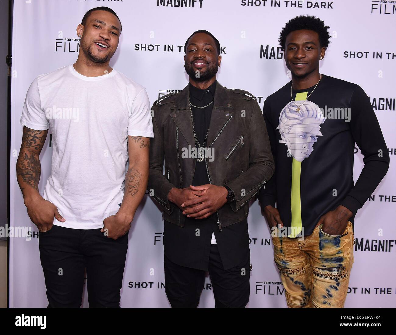 WEST HOLLYWOOD - FEBRUARY 15: (L-R) Marquise Pryor, Dwayne Wade, and ...
