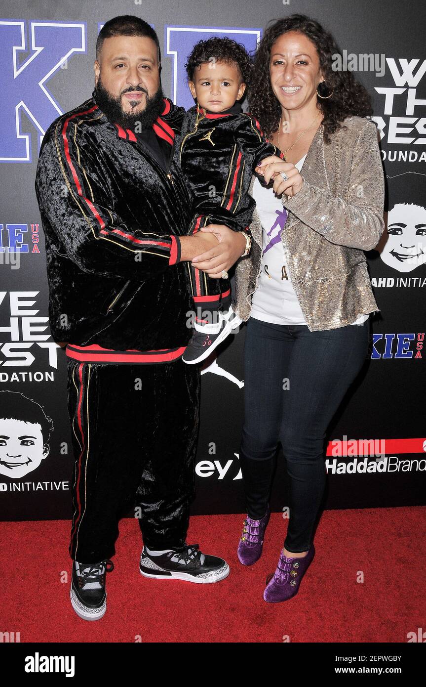 (L-R) DJ Khaled, Son Asahd Khaled and Wife Nicole Tuck arrives at the 2018 Rookie USA Fashion ...