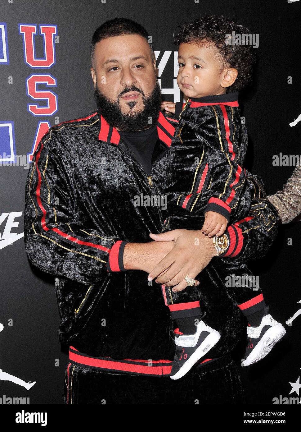 (L-R) DJ Khaled and Son Asahd Khaled arrives at the 2018 Rookie USA ...