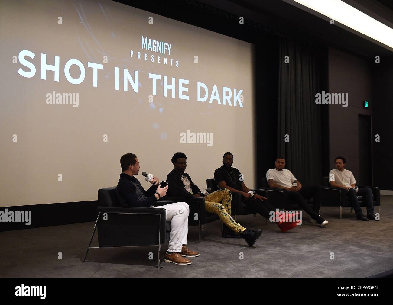 WEST HOLLYWOOD - FEBRUARY 15: (L-R) Moderator Chris Broussard, Tyquone ...