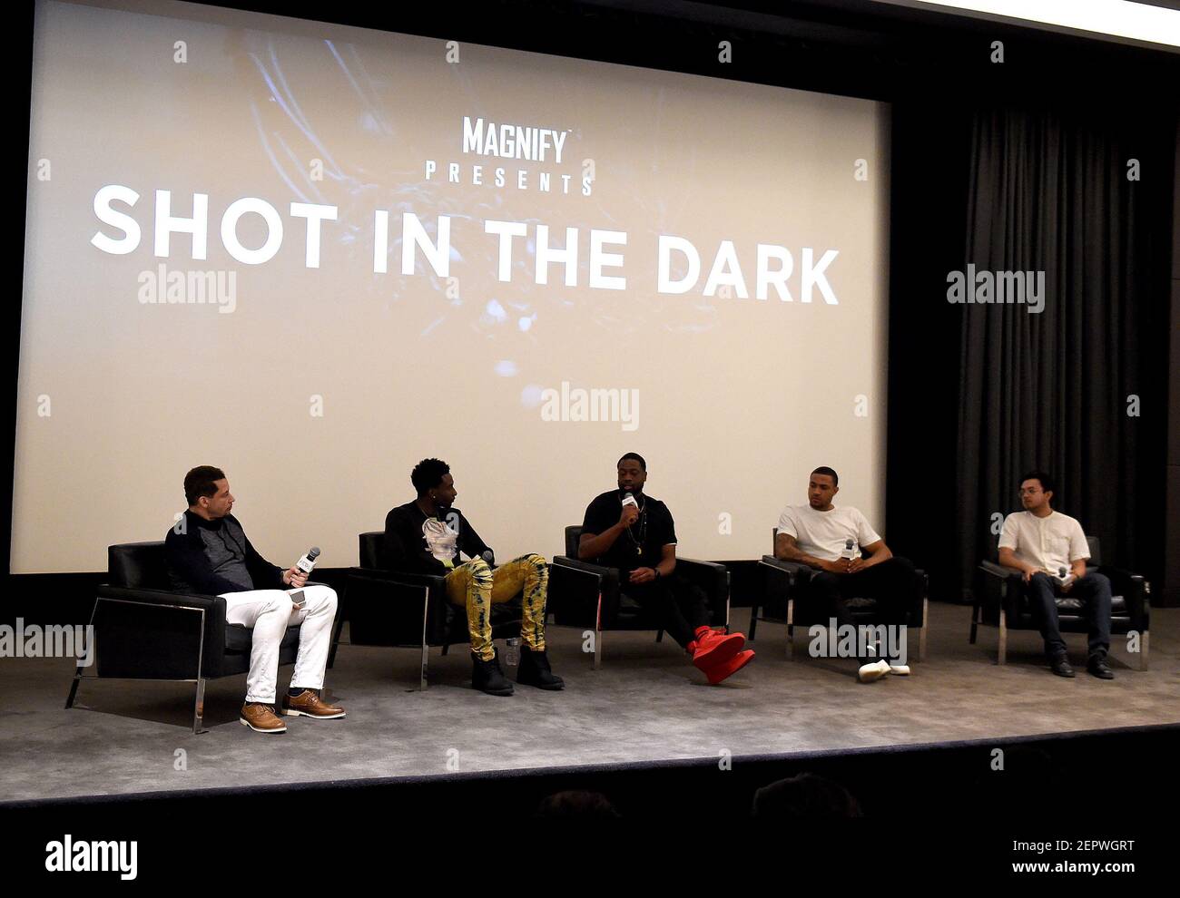 WEST HOLLYWOOD - FEBRUARY 15: (L-R) Moderator Chris Broussard, Tyquone ...