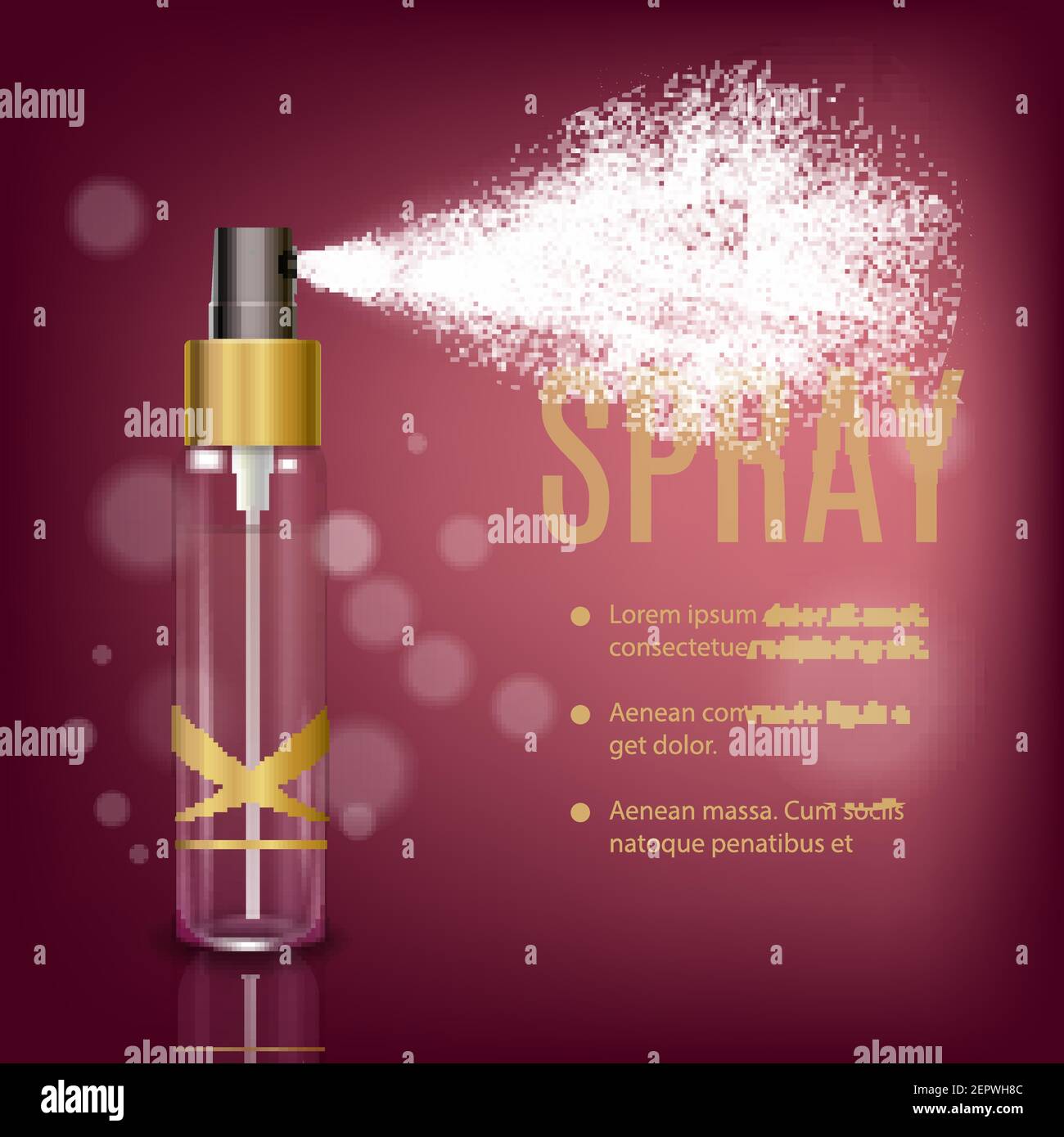 Spray realistic composition with editable advertising text and image of ...