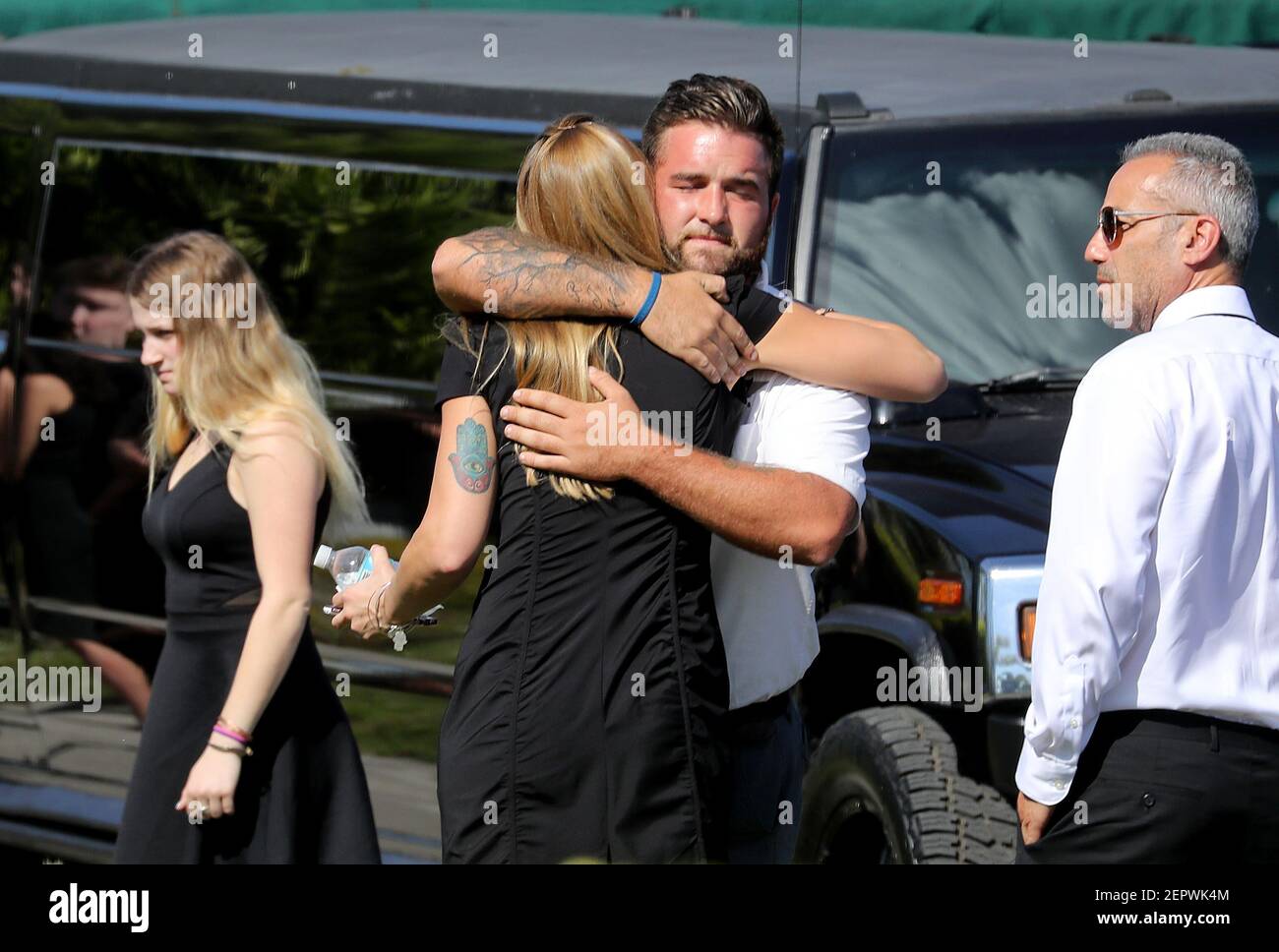 Mourners at the Star of David Memorial Gardens and Funeral Chapel at ...