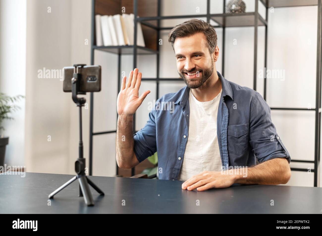 Young man high five behind hi-res stock photography and images - Alamy