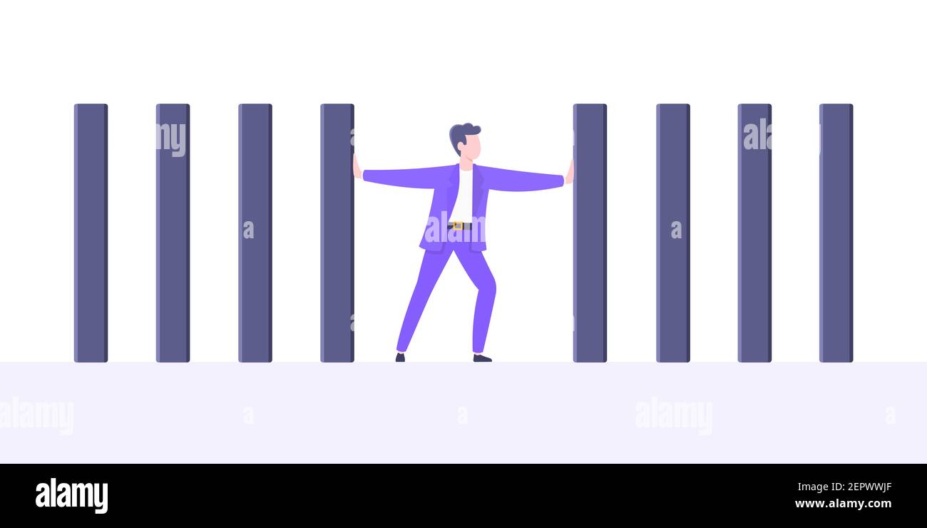 Stop domino effect business resilience metaphor vector illustration ...